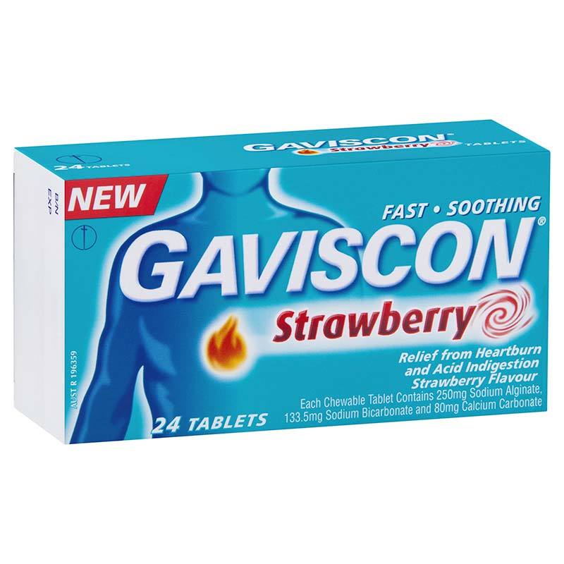 Gaviscon Strawberry Tab X 24 - 澳洲生活网