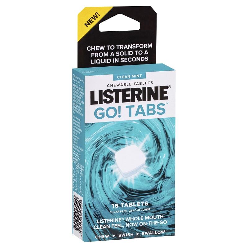Listerine Go! Tabs Clean Mint Chewable Tab X 16 - 澳洲生活网