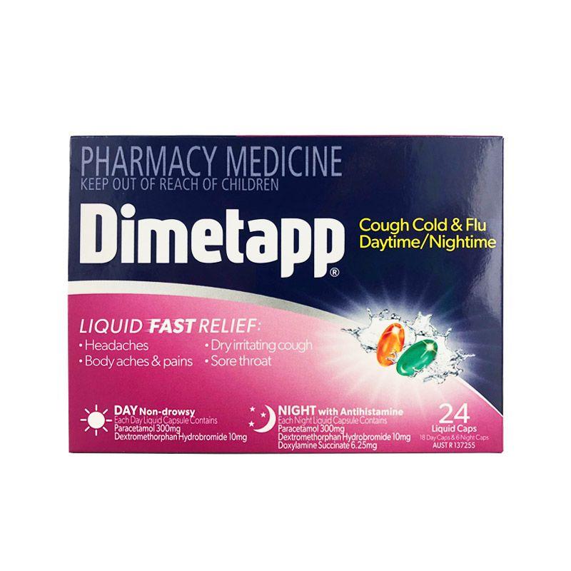 Dimetapp Cough, Cold & Flu Day & Night Liquid Cap X 24 - 澳洲生活网