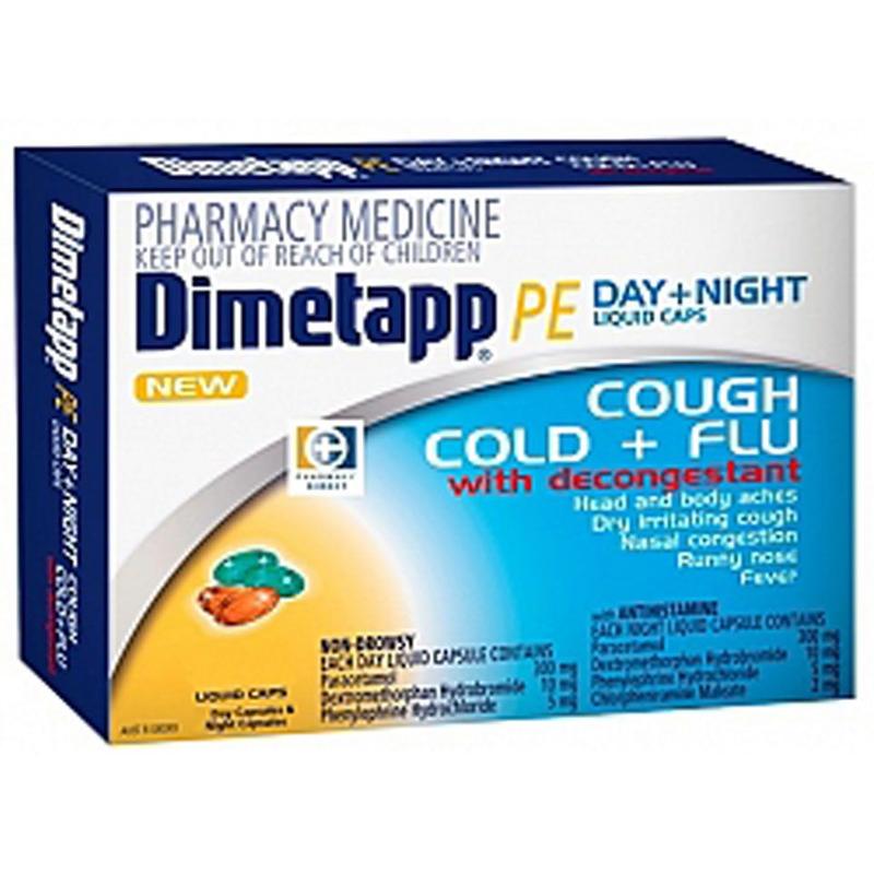 Dimetapp Cold, Cough and Flu Day/Night Liquid Cap X 48 (Phenylephrine ...